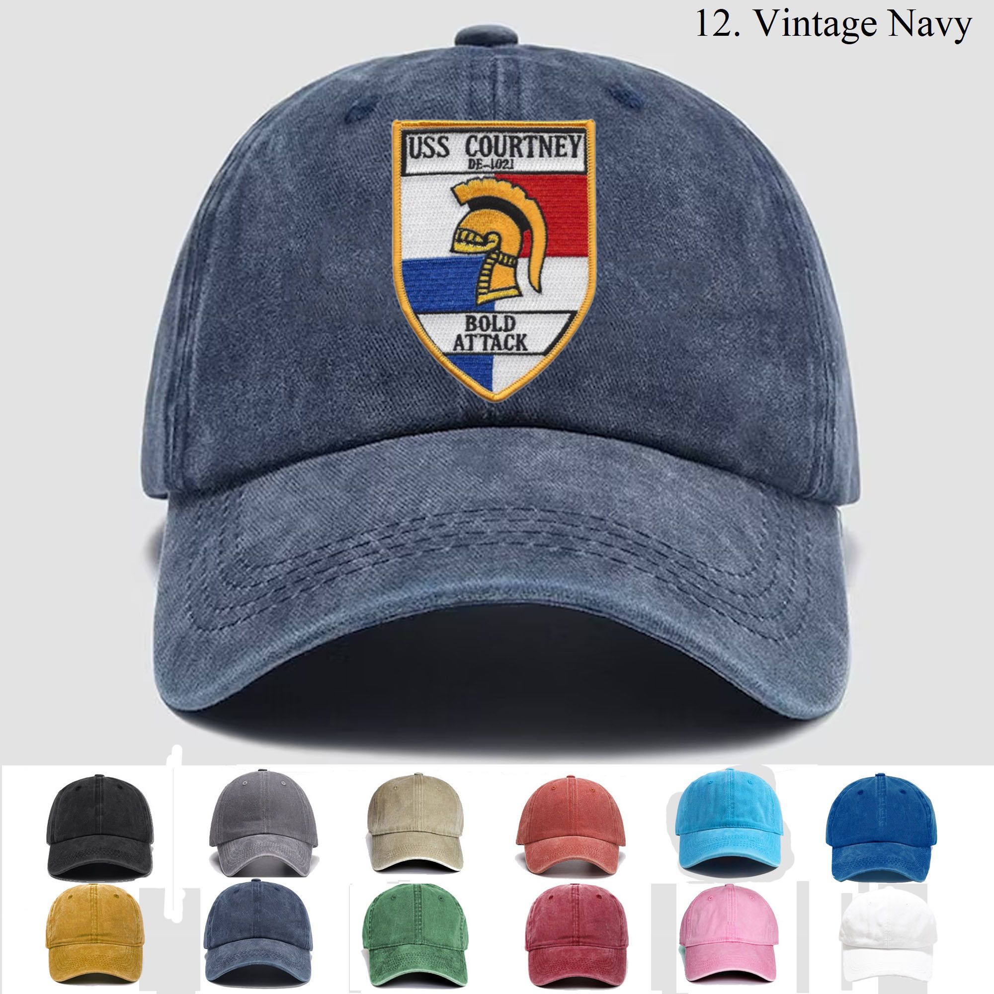 Custom Embroidered Hat DE-1021 USS Courtney, Veteran Cap, Trucker Hat ...