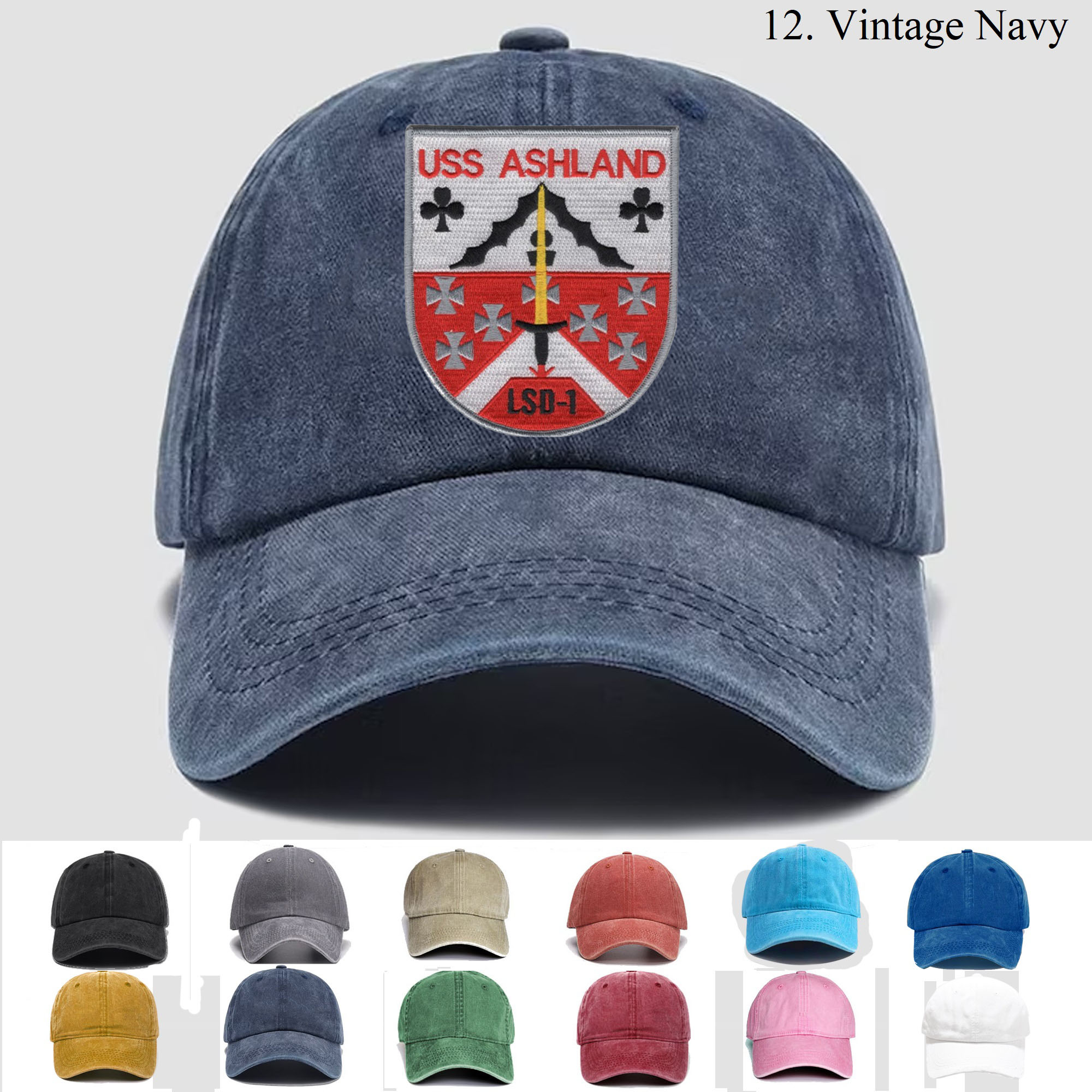 Custom Embroidered Hat LSD-1 USS Ashland, Veteran Cap, Trucker Hat ...